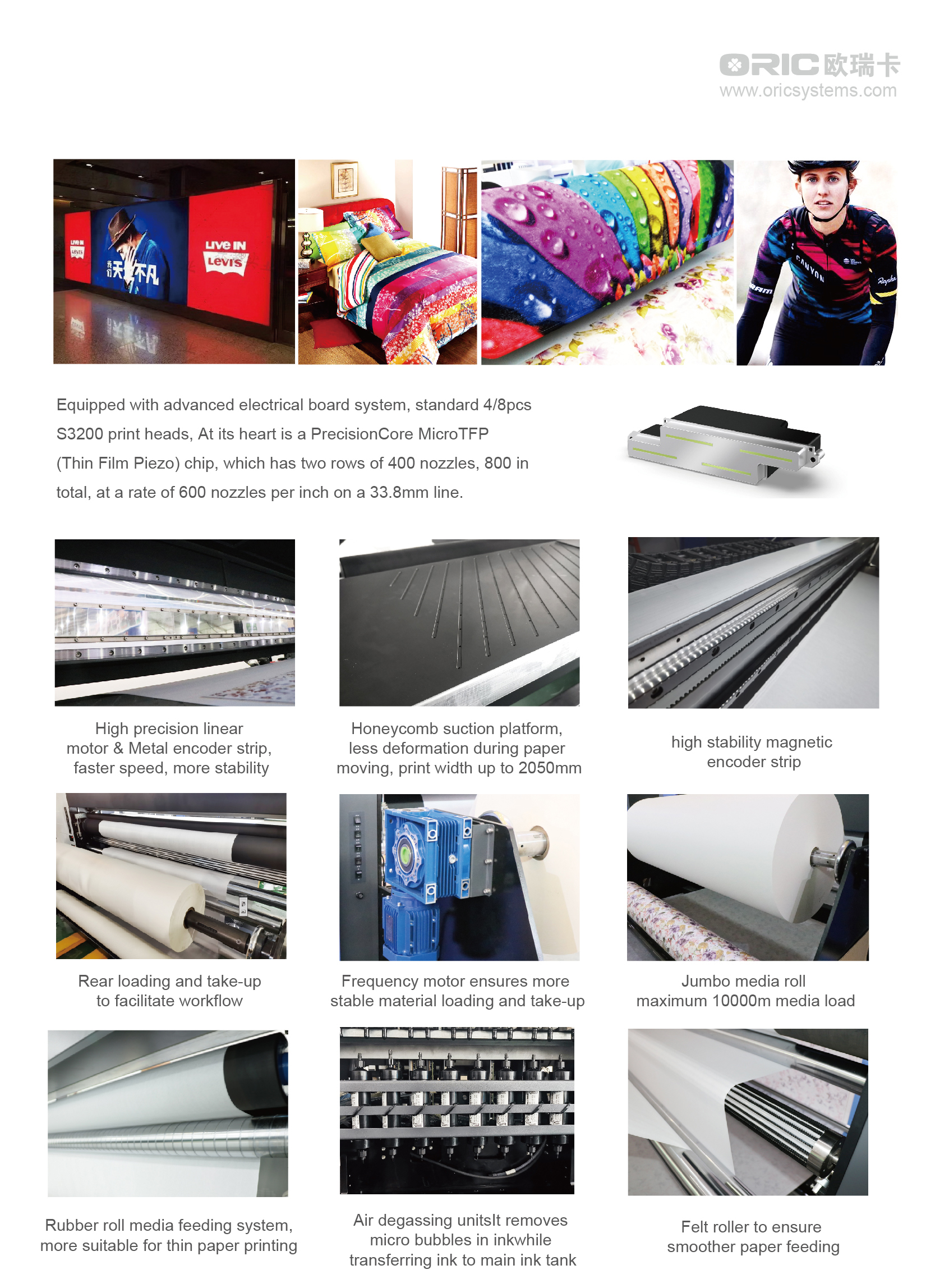 OR-2208S Industrial Rubber Roll Dye Sublimation Printer with Eight ...